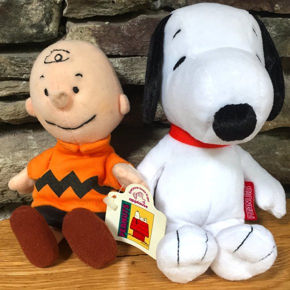 Toys | Snoopy Charlie Brown Plush Peanuts Applause Beanie | Poshmark